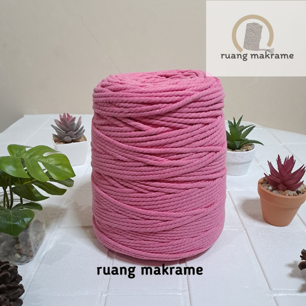 Jual tali katun macrame 4mm 3ply 1kg warna tali katun makrame cotton ...