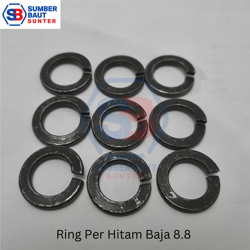 Jual M16 Ring Per Baja Hitam 5/8" Spring Washer Lock 8.8 16mm Tebal ...