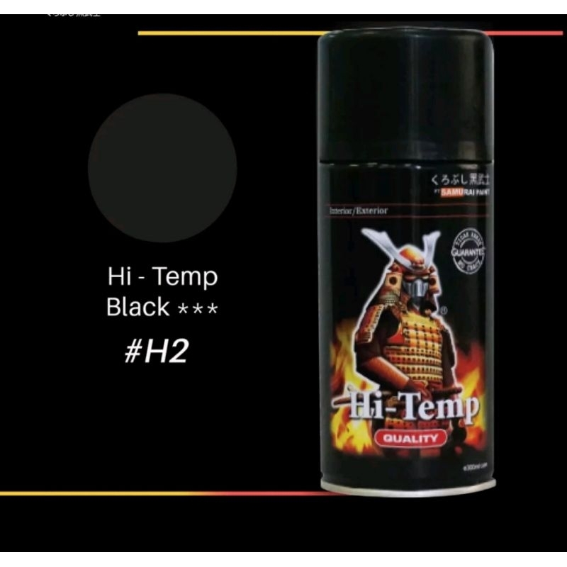 Jual SAMURAI PAINT HI-TEMP BLACK # H2(300ML,HITAM DOFF) | Shopee Indonesia