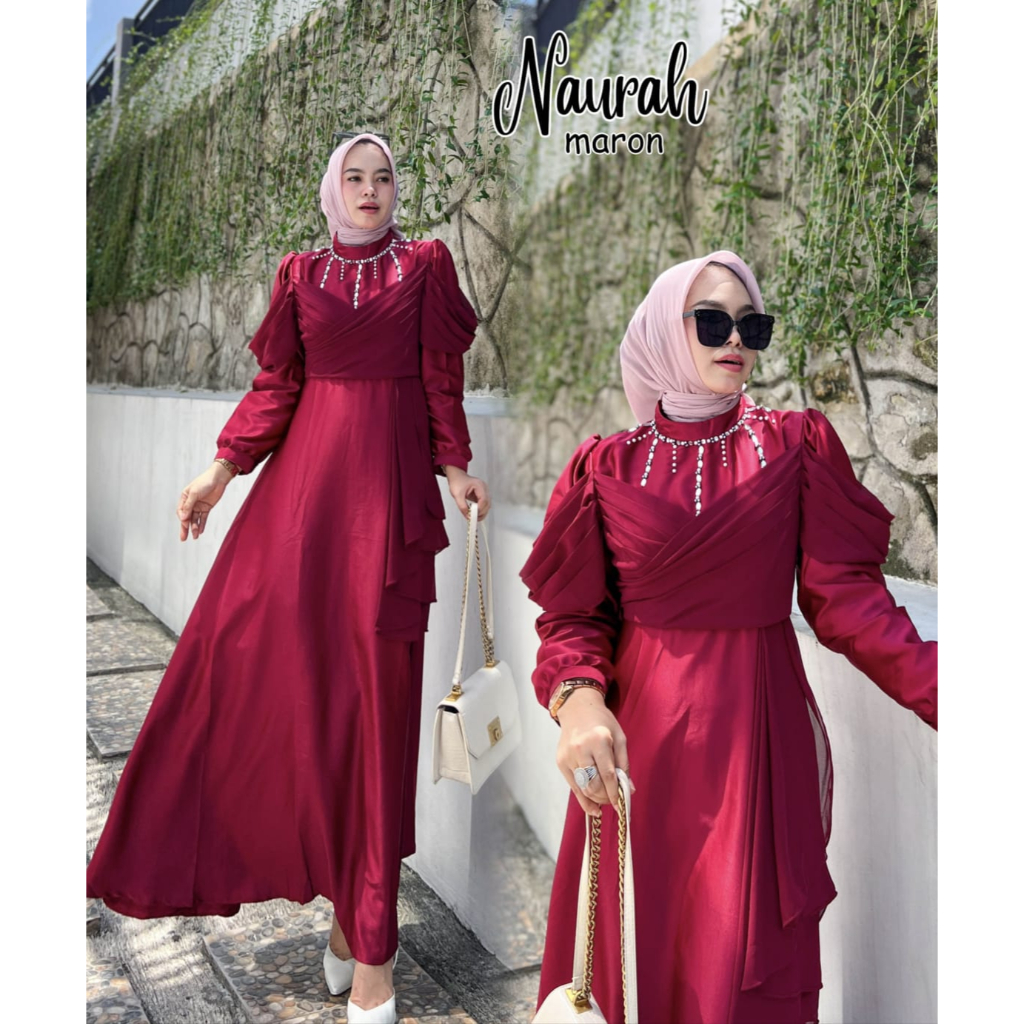 Jual NAURAH - GAMIS PESTA KONDANGAN DRESS BRIDESMAID CANTIK | Shopee Indonesia
