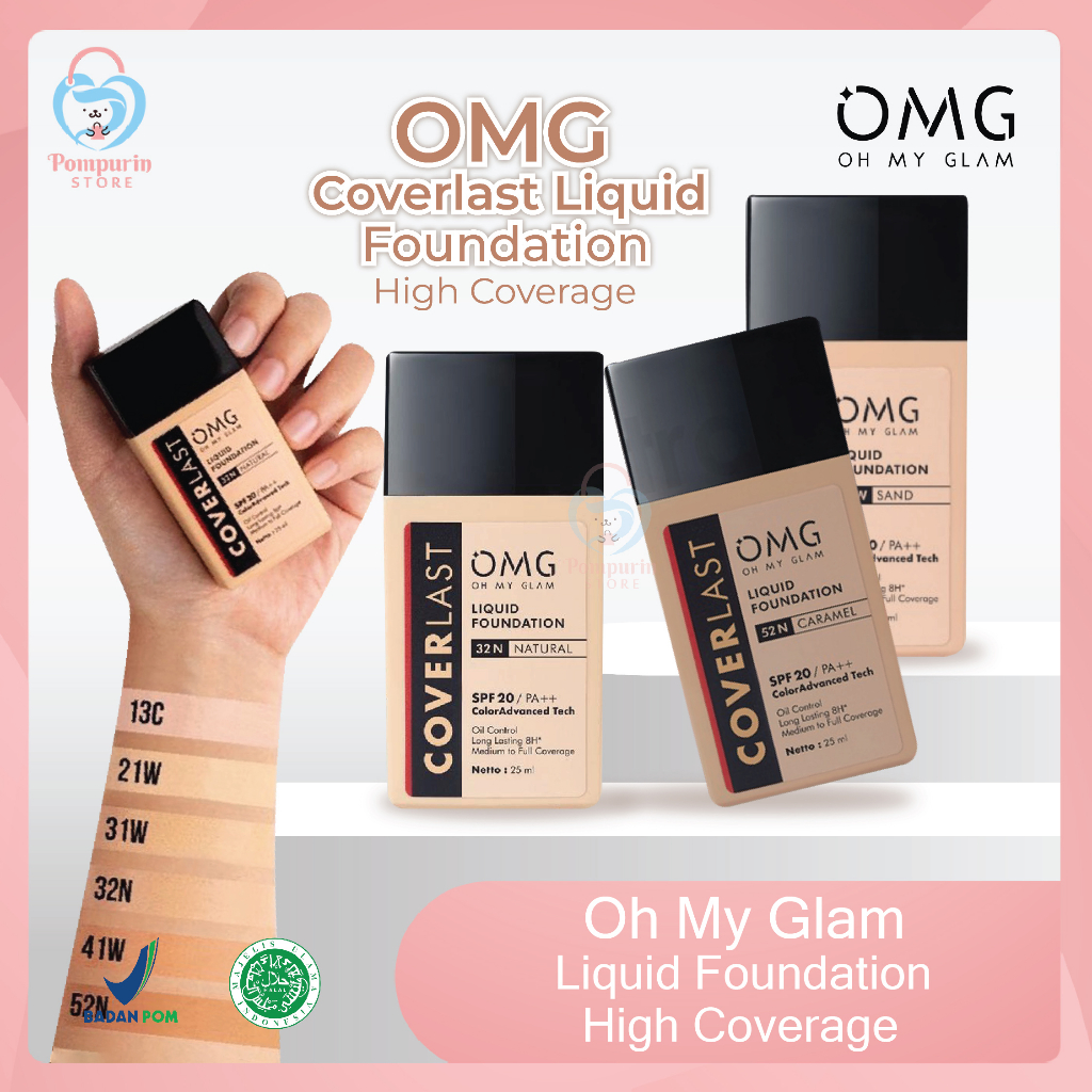 Jual OMG Coverlast Liquid Foundation High Coverage 6Shades SPF20 PA ...