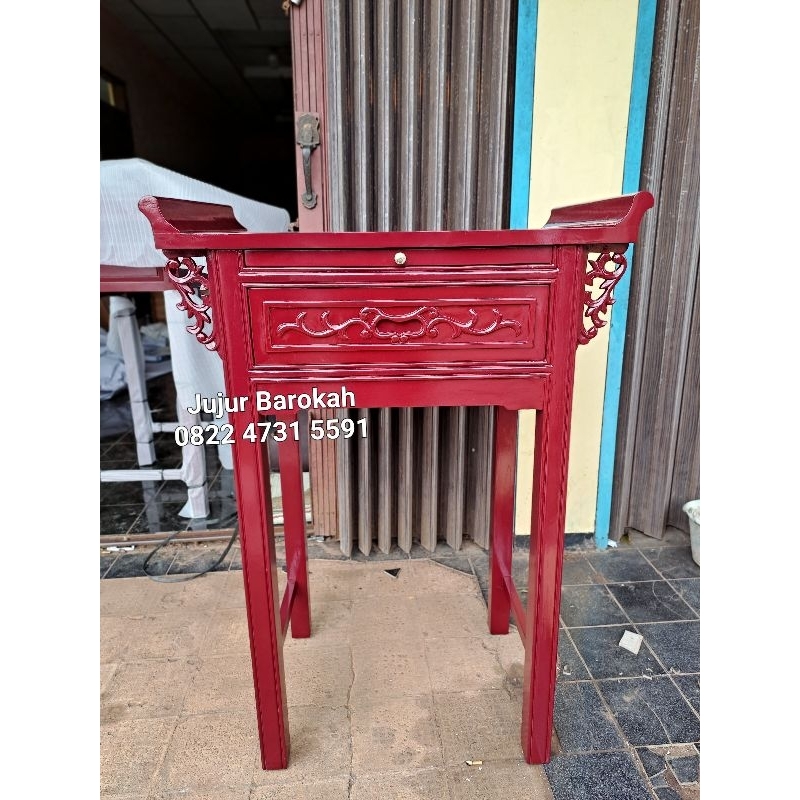 Jual Meja Altar Meja Sembahyang Kayu Jati Ukir Duco Merah Maroon Jujur ...