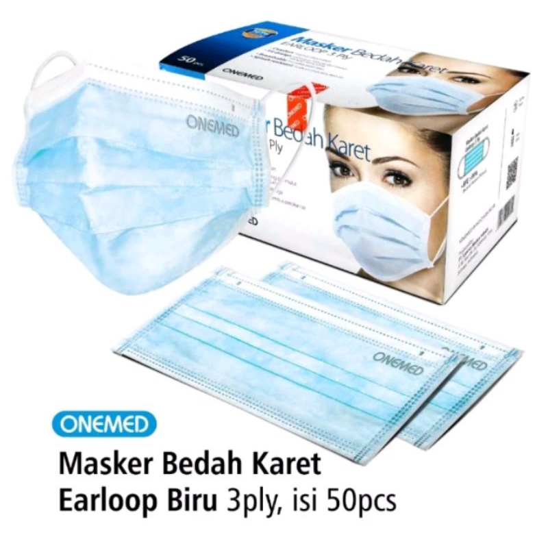 Jual Masker bedah karet onemed 1box isi 50pcs | Shopee Indonesia