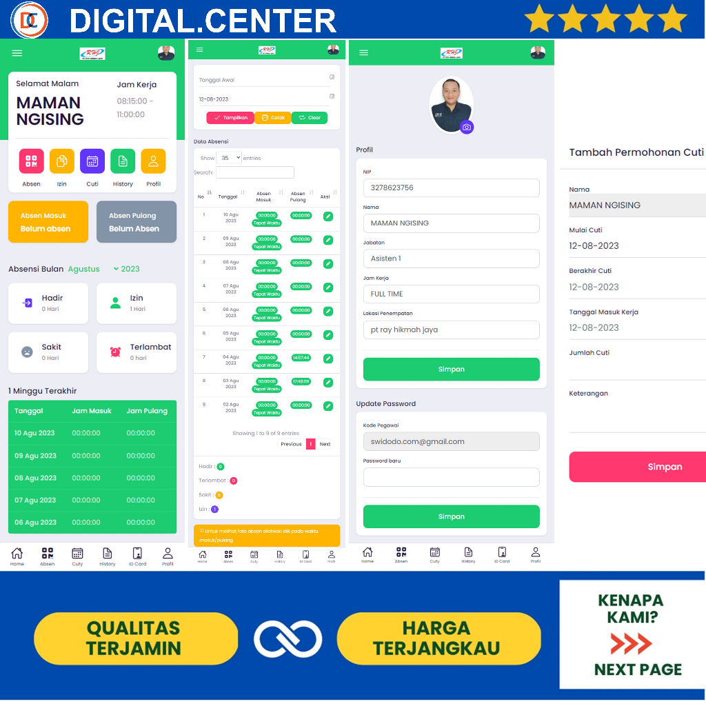 Jual Aplikasi Absensi Pegawai Mengunakan QR Code/Kode V.4 dengan Kordinat Lokasi Lengkap Siap ...
