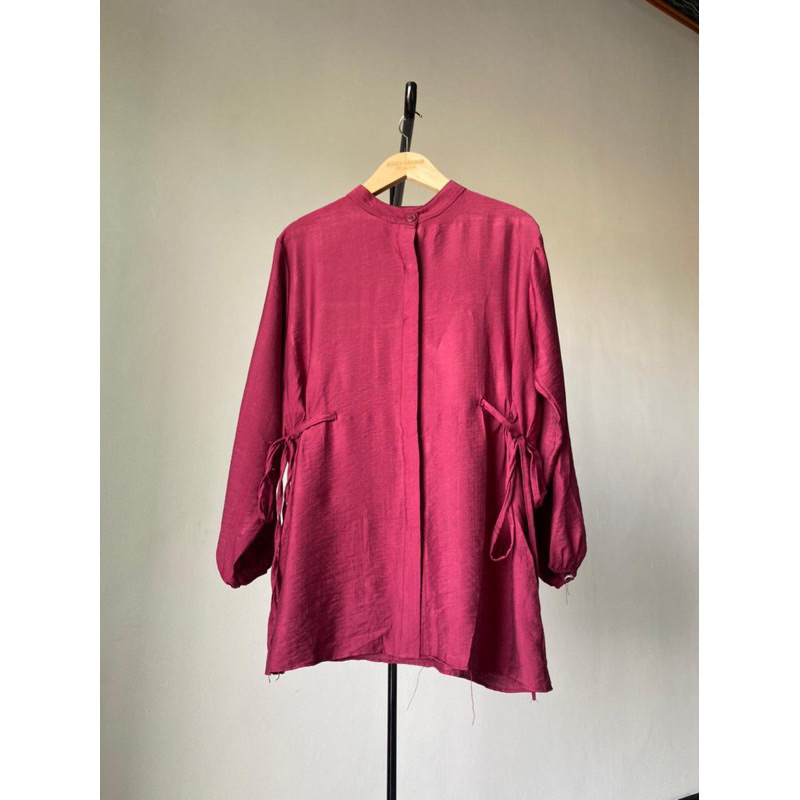 Jual Alea Blouse Bahan Polo Linen Premium Model Semi Tunik | Shopee ...