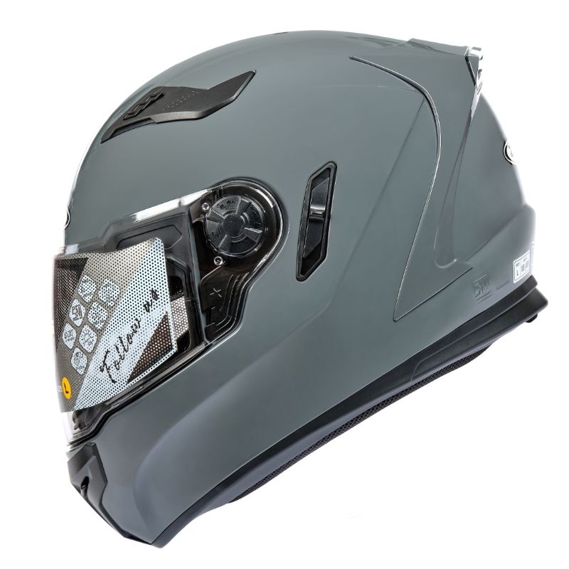 Jual ZEUS ZS 813 GREY GLOSSY FULL FACE DOUBLE VISOR HELMET | Shopee ...