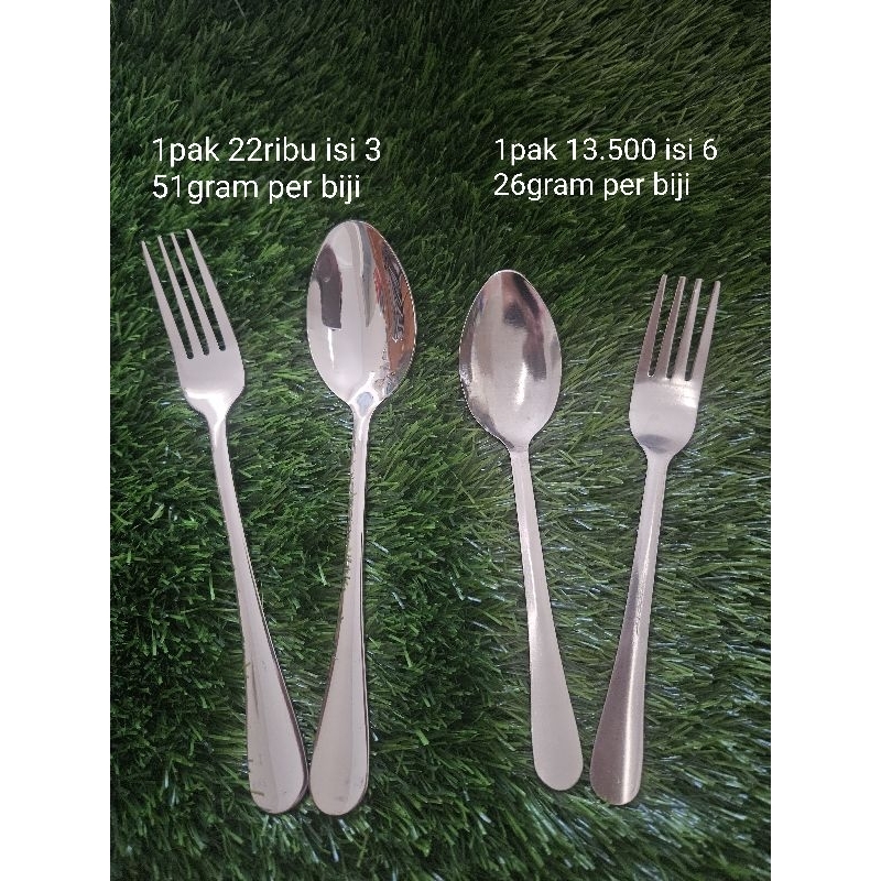 Jual Sendok Garpu Makan Stainless SUBRON SK 189 26gram 1pak isi 6pcs ...