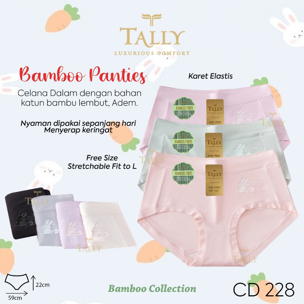 Jual CD 228 TALLY BAMBOO RABBIT - CD TALLY 228 MOTIF RABBIT BAHAN BAMBOO - Tally 228 CD Celana ...