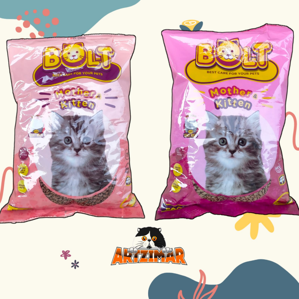 Jual BOLT Cat Mother Kitten 500gr Makanan Kucing Bolt Kitten 500gr ...