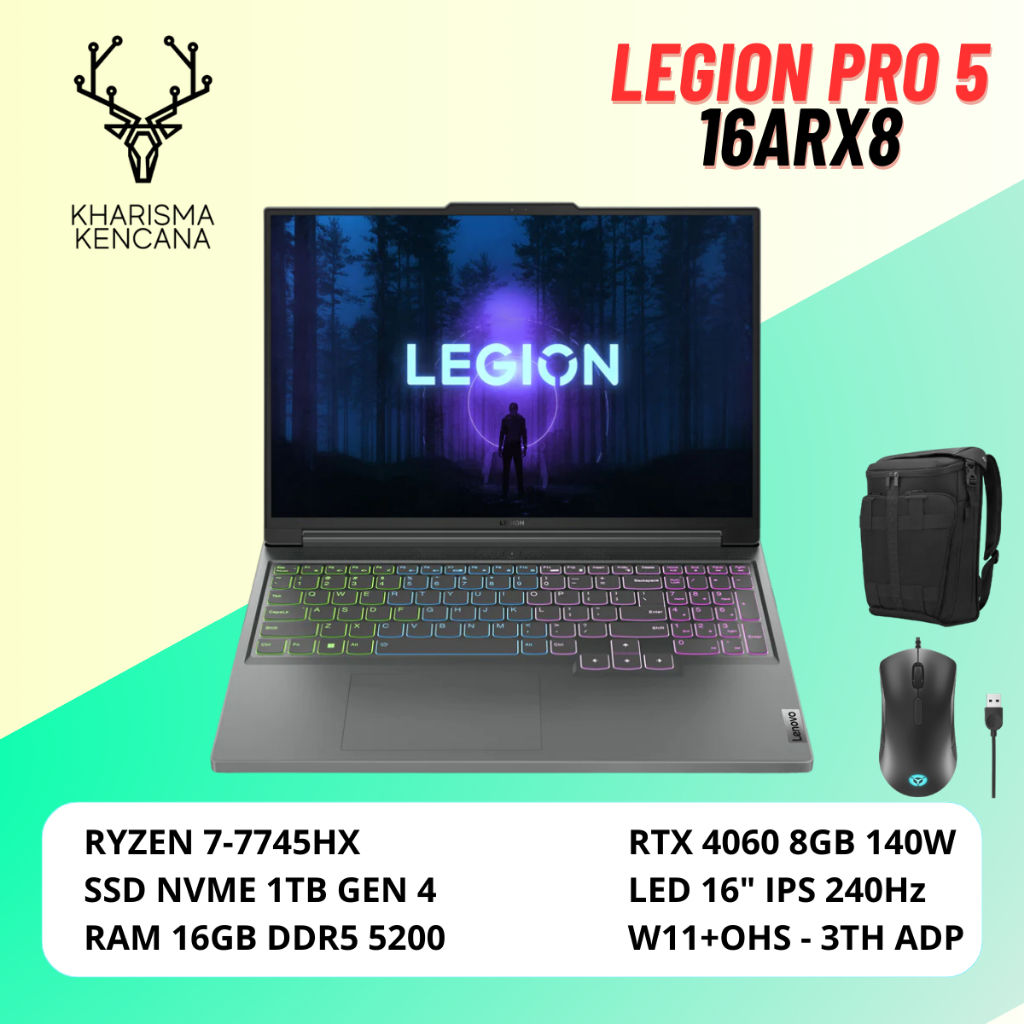 Jual LEGION PRO 5 16ARX8 79ID R7 7745HX 16GB 1TB SSD RTX4060 16" 240HZ ...