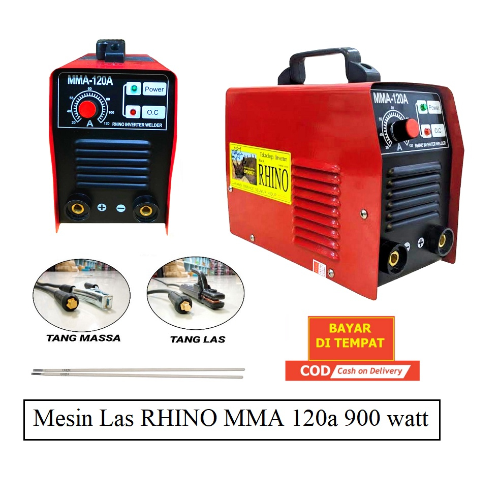 Jual RHINO Mesin Las 900 Watt MERAH Trafo Las Inverter 120A 900W Travo ...