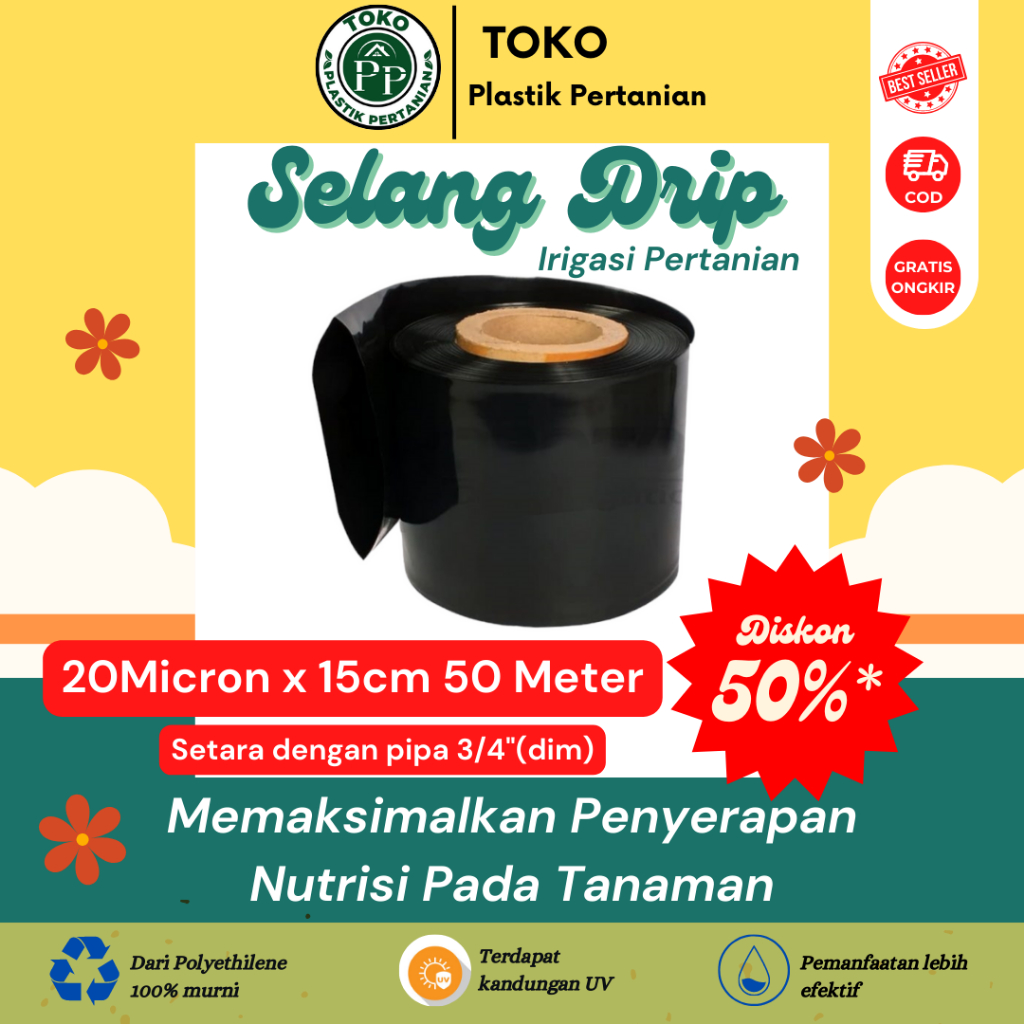 Jual Selang Drip 20 micron 3 dim 50 meter - Pipa 3 inch | Shopee Indonesia