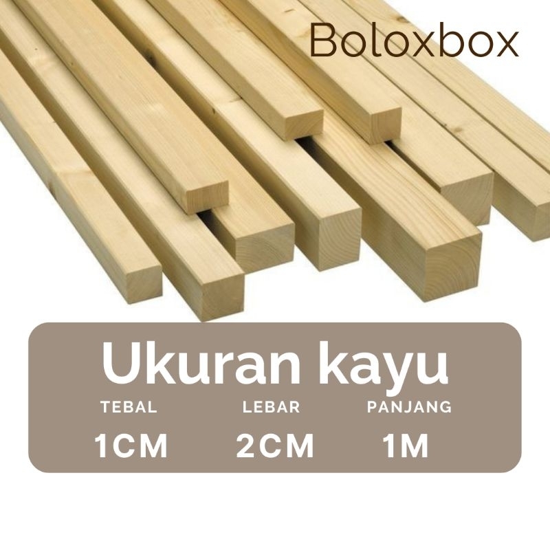 Jual Lis kayu 1x2 panjang 1 meter/Lis kayu murah berkualitas | Shopee ...