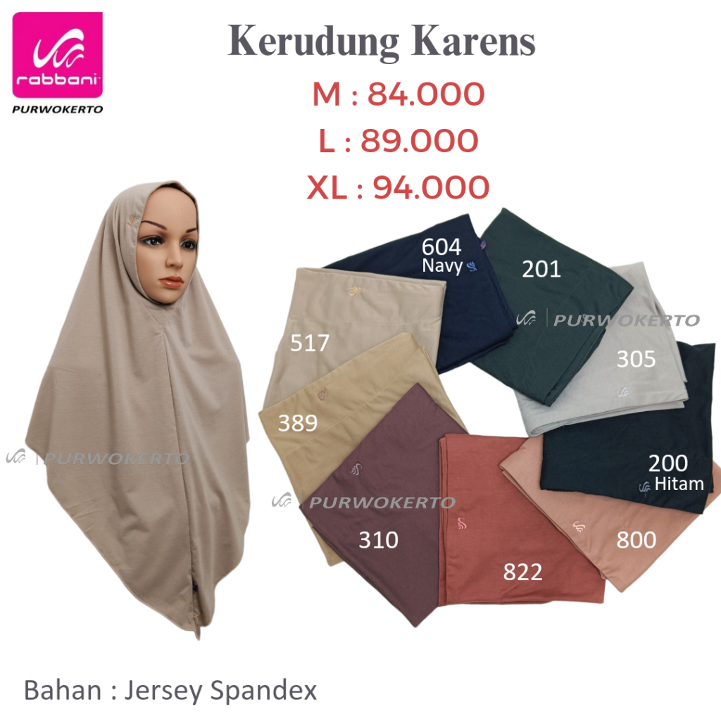 Jual KERUDUNG INSTAN RABBANI KARENS - JILBAB DEWASA KARENS RABBANI ...
