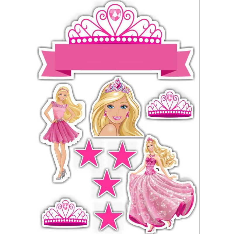 Jual Topper cake kue ulang tahun barbie free nama dan ucapan | Shopee ...
