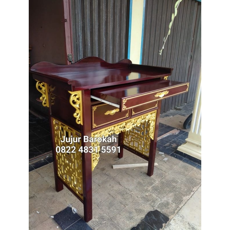 Jual Meja Altar Meja Sembahyang Kayu Jati Ukir Teratai Maroon Jepara ...