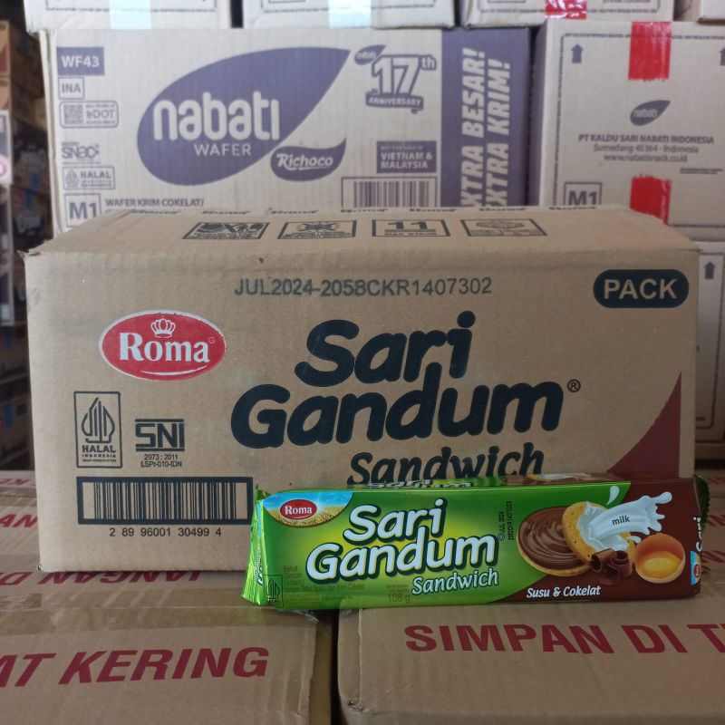 Jual Roma Sari gandum Sandwich 108 gram 1 dus isi 24 pcs | Shopee Indonesia