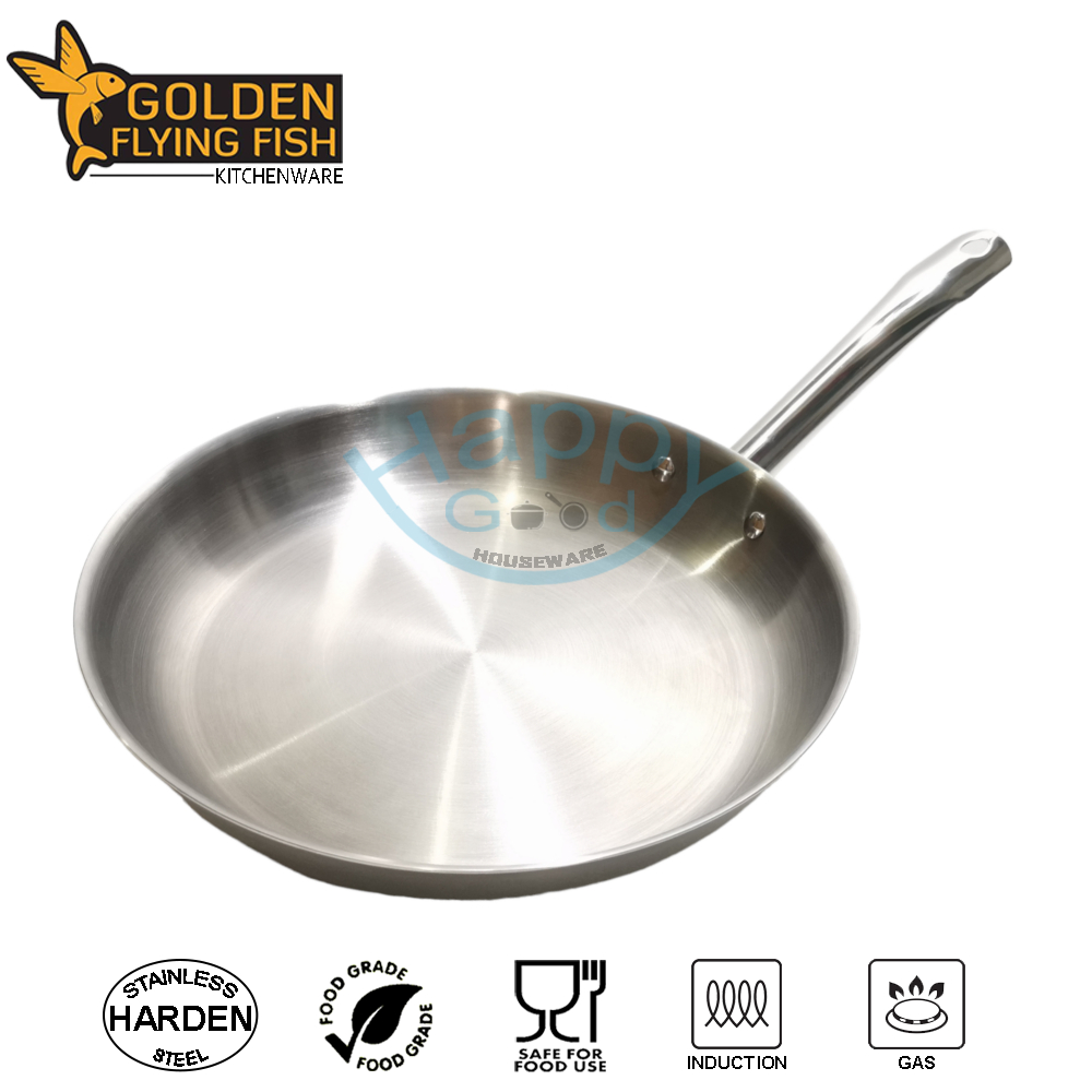 Jual GOLDEN FLYING FISH 28CM FRYPAN/WAJAN PENGGORENGAN ANTI LENGKET STAINLESS HARDEN STEEL ...
