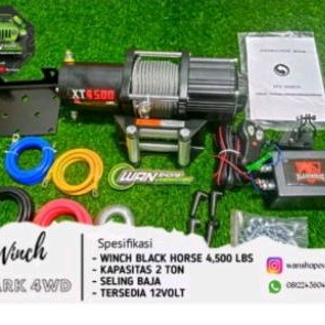 Jual WINCH BLACK HORSS XT4500 LBS 2 TON 12VTALI SLING BAJA DEREK ATV ...