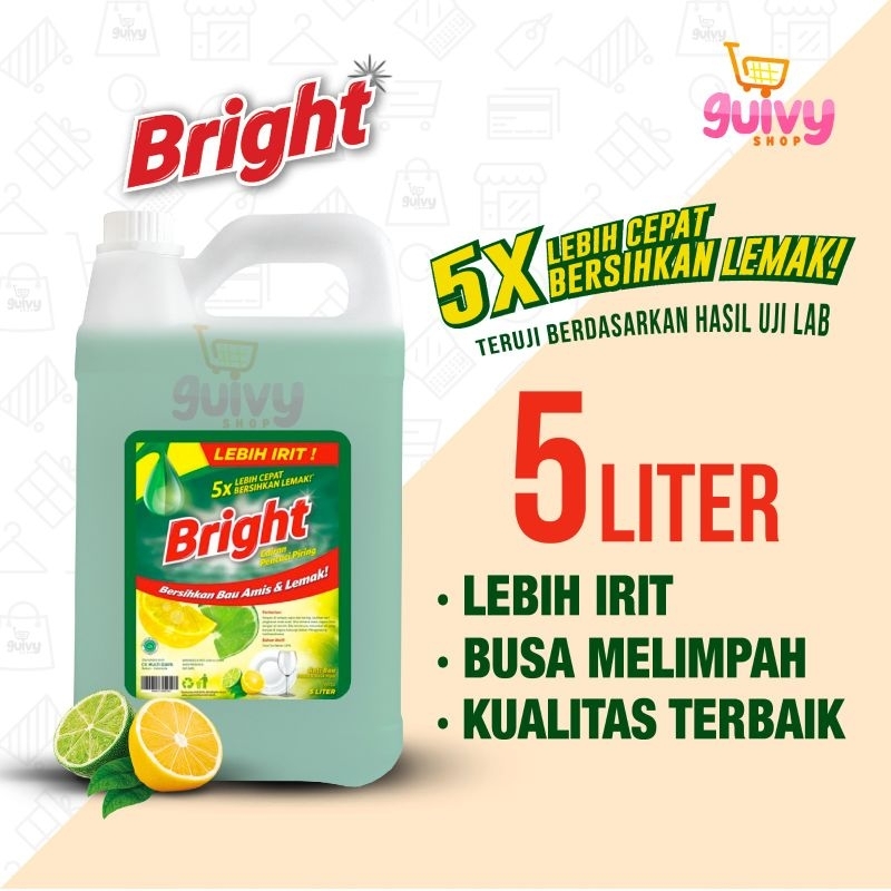 Jual Guivy_SABUN CUCI PIRING BRIGHT - 5L | Shopee Indonesia