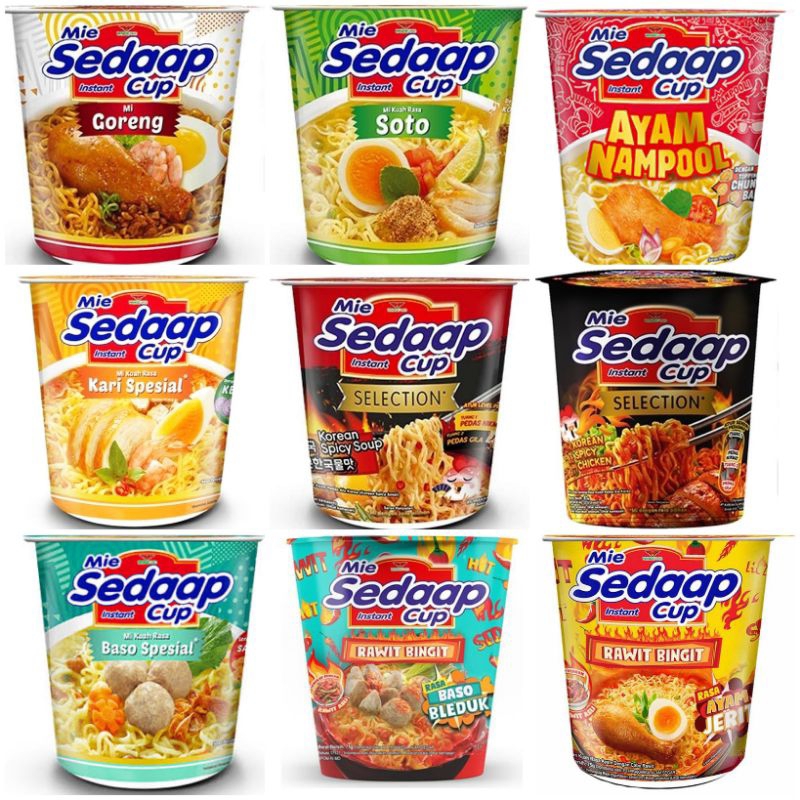 Jual Sedaap Aneka Mie Instant Cup seduh ayam jerit rawit kari soto ...
