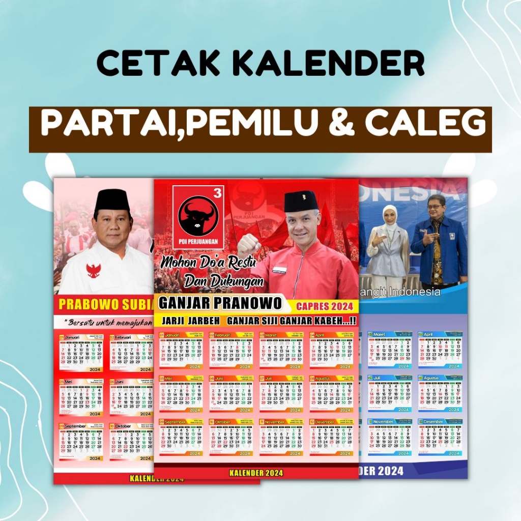 Jual kalender 2024 partai / caleg / pemilu / 1 lembar | Shopee Indonesia