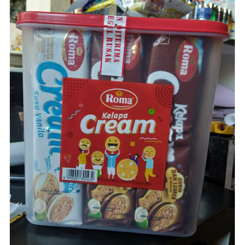 Jual Snack Roma Kelapa Cream Cokelat / Susu Vanilla PACK (isi 12 pcs ...
