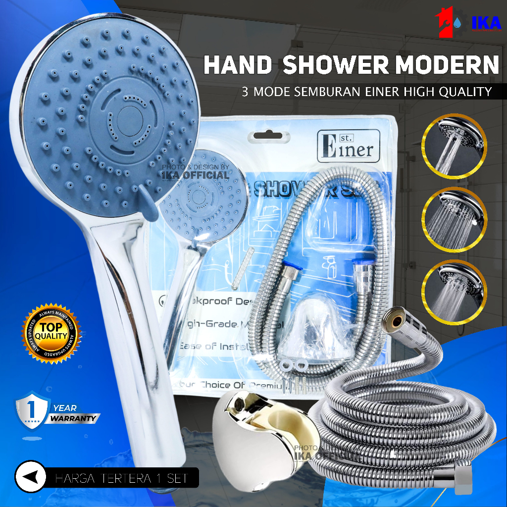 Jual Shower Mandi Simple Set 3 Pcs 1040-Shower Head Set / Kepala Shower ...