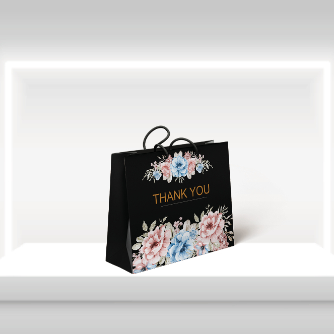 Jual PAPER BAG HITAM BUNGA - PAPER BAG CUSTOM MURAH | Shopee Indonesia