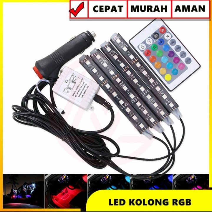 Jual LAMPU KOLONG + Remote Dekorasi Dashboard Mobil 16 Warna RGB ...