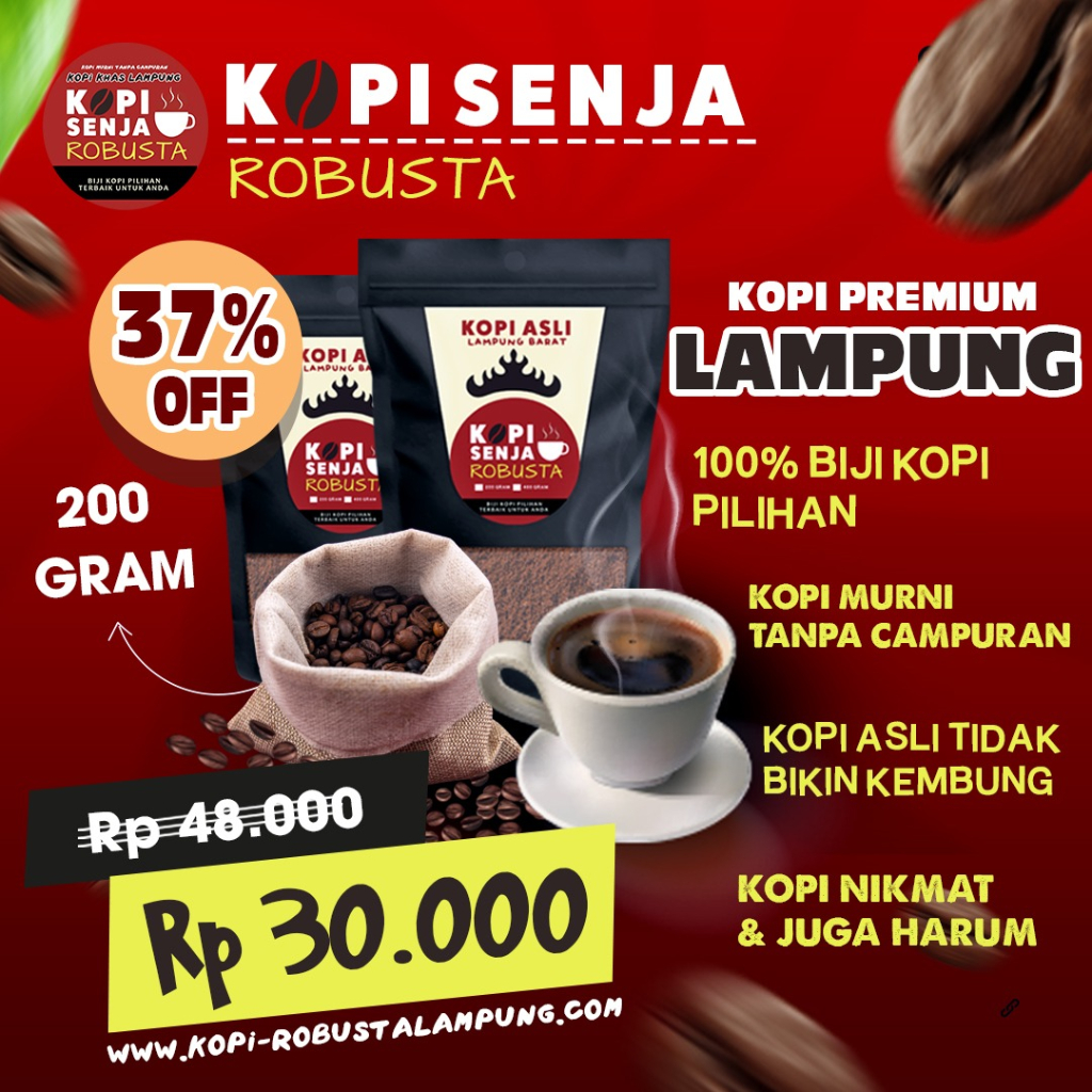 Jual Kopi Lampung Robusta Kopi Premium Grade 1 Ukuran 200 Gram | Shopee ...