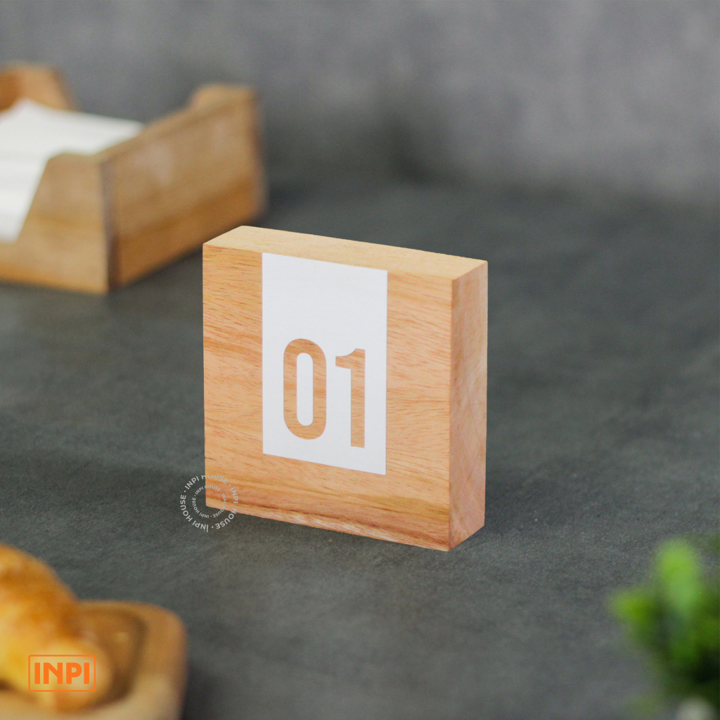 Jual nomor meja kayu - papan tanda nomor meja cafe - nomor meja bentuk ...