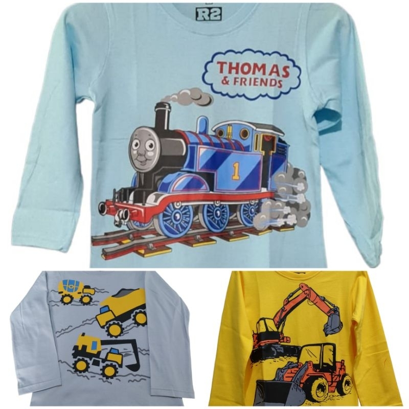 Jual Lengan panjang anak Dua Beko kuning-alat berat abu dan Thomas 1-10 ...