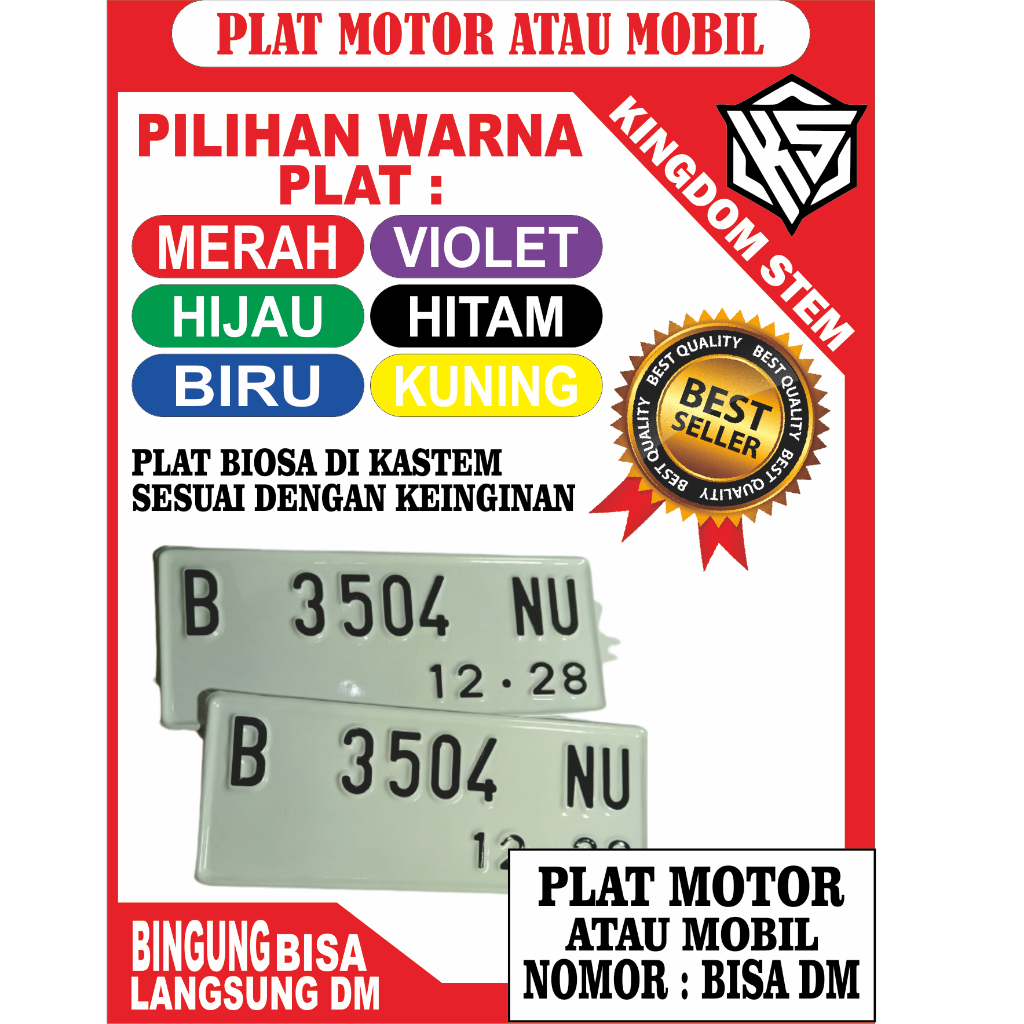 Jual PLAT MOTOR DENGAN UKURAN STANDAR 27,5 CM X 11 CM | Shopee Indonesia