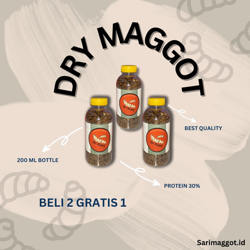 Jual Pakan ikan predator / ikan chana Maggot kering / Dry Maggot ( 3 ...