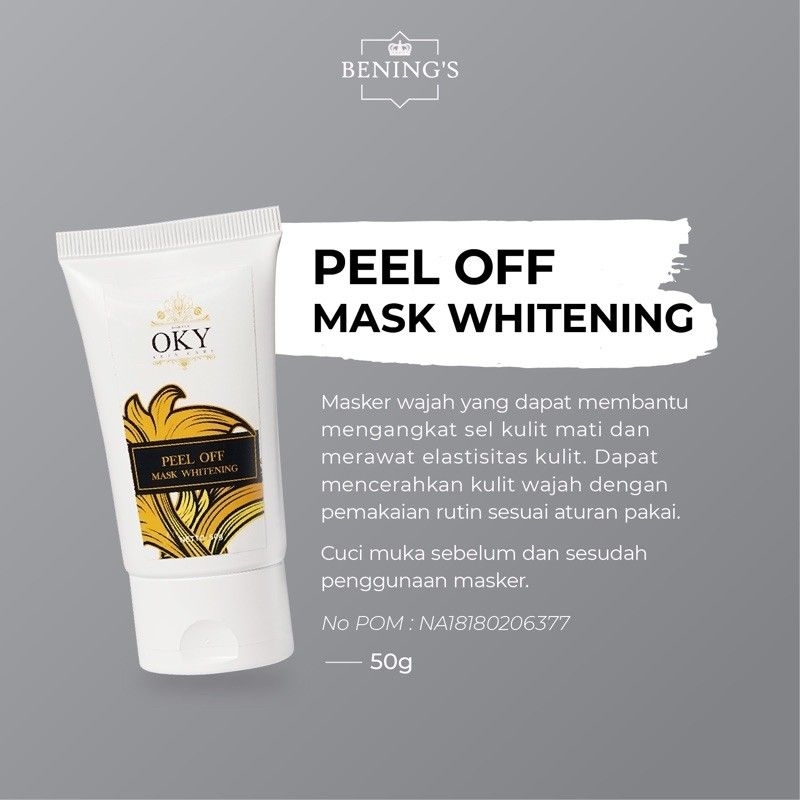 Jual Peel Off Mask Whitening Benings Clinic By Dr.Oky Pratama Bening's ...