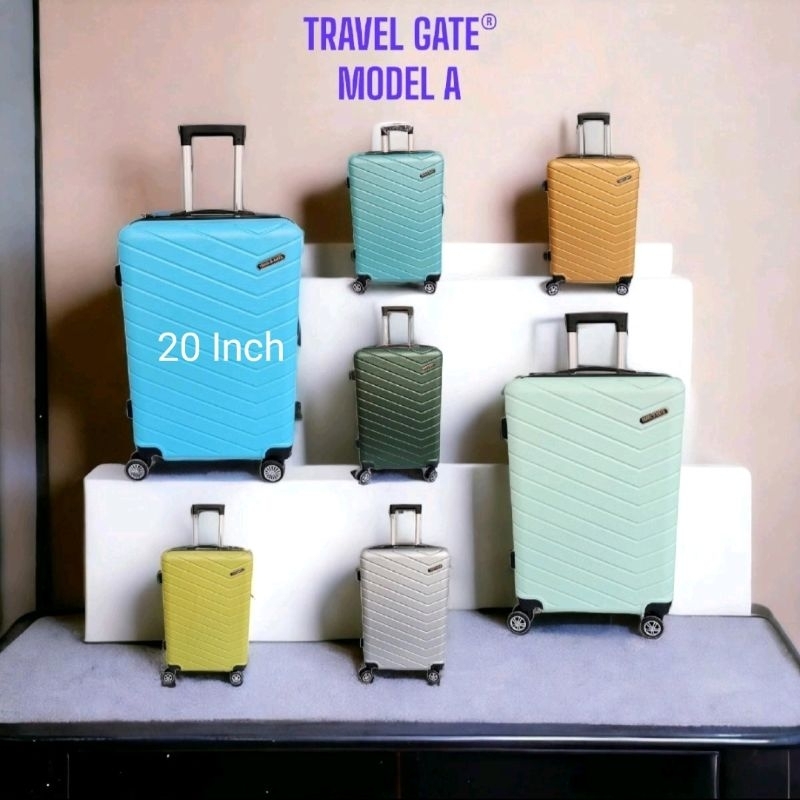 Jual TRAVEL GATE Koper Fiber 20 Inch Ukuran Kabin Pesawat Roda 4 Rotasi ...