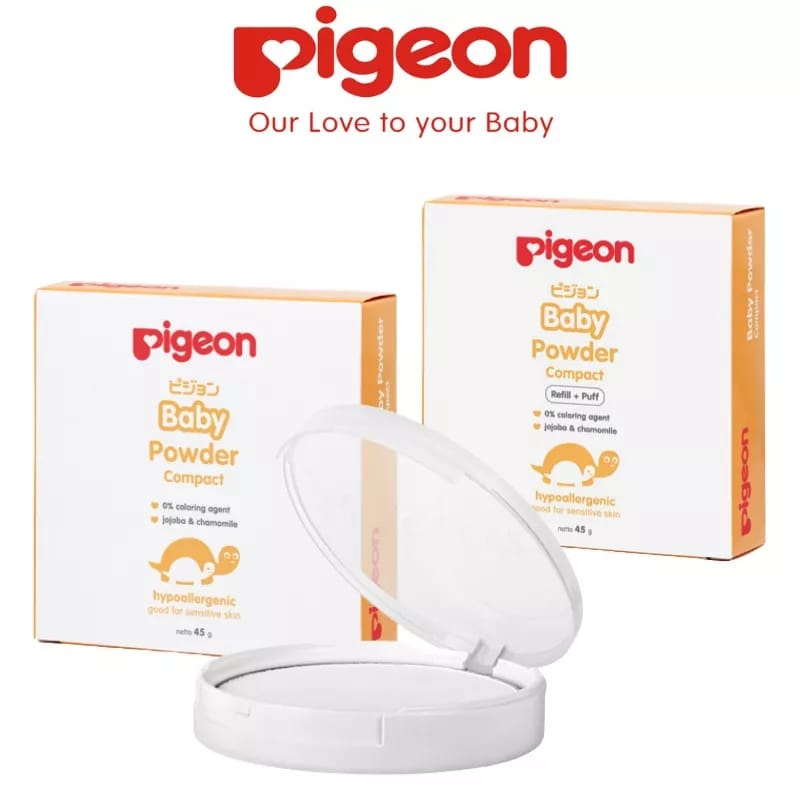 Jual Pigeon Baby Compact Powder Bedak Padat Bayi - Refill bedak pigeon ...