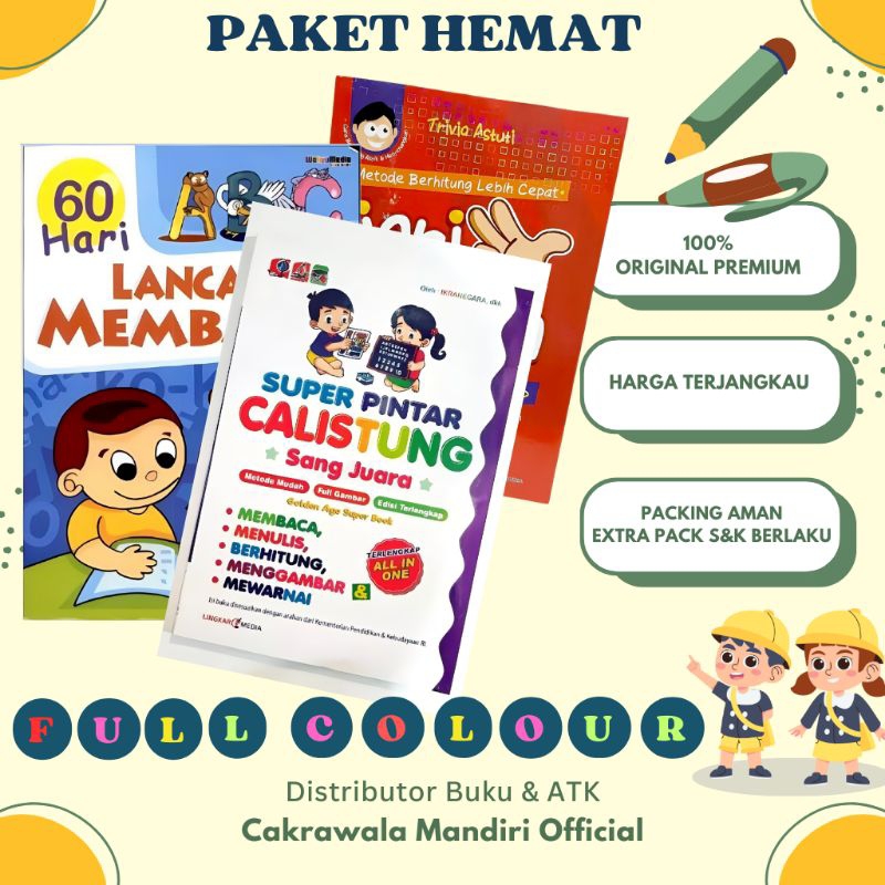 Jual paket hemat 3 buku 60 hari lancar membaca, calistung, dan ...