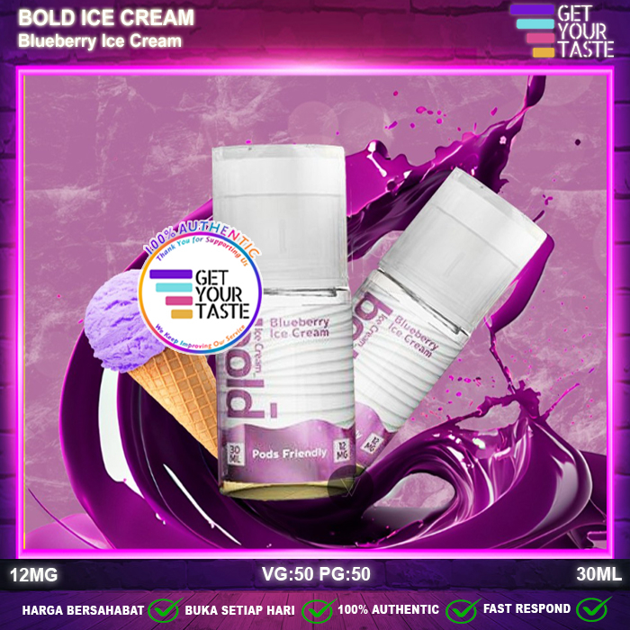 Jual Liquid BOLD Ice Cream Blueberry Pods Friendly 30ML Salt Nic by ...