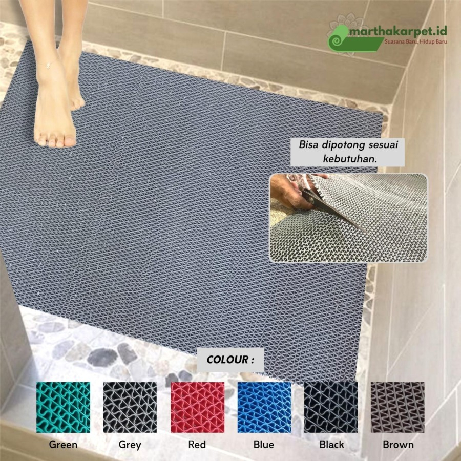 Jual Karpet PVC Kamar Mandi per 10cm x 120cm S Mat, Keset PVC ANTI SLIP ...