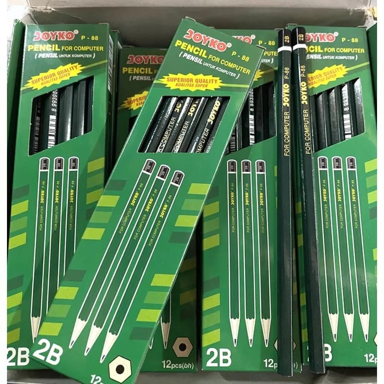 Jual PENSIL KAYU 2B JOYKO P 88 HIJAU (12 Pcs) | Shopee Indonesia