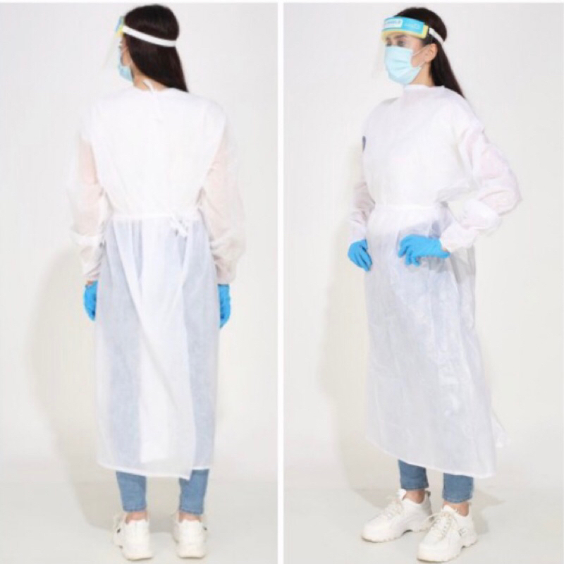 Jual APD Gown Medis Surgical Disposable 35 Gsm Putih | Shopee Indonesia