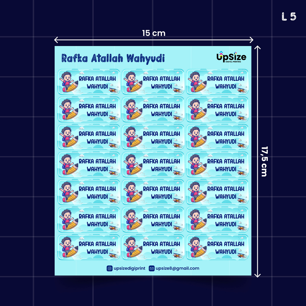 Jual Stiker Label Nama Anak Custom Nama Untuk Cowok & Cewek Sticker ...
