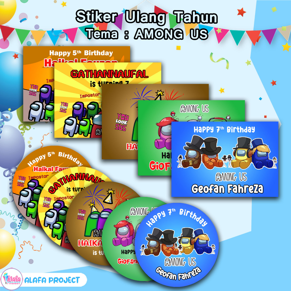 Jual Alafaproject Stiker Ultah Ulang Tahun Birthday Among Us | Shopee ...