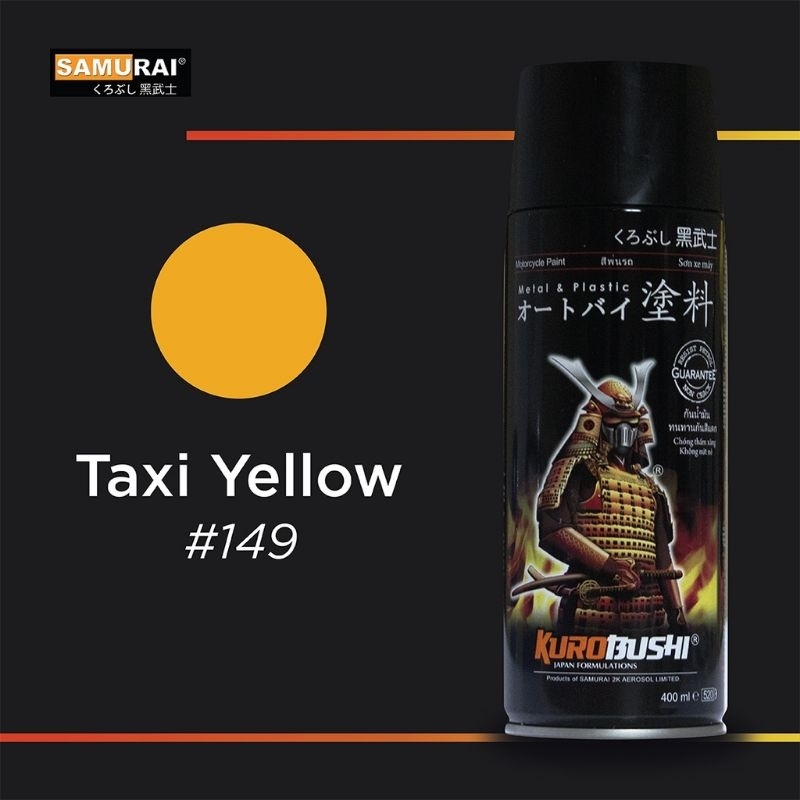Jual Samurai Paint Pilok Pilox Cat Semprot Kuning Taxi Yellow 149 Spray Paint Kurobushi 400ml ...