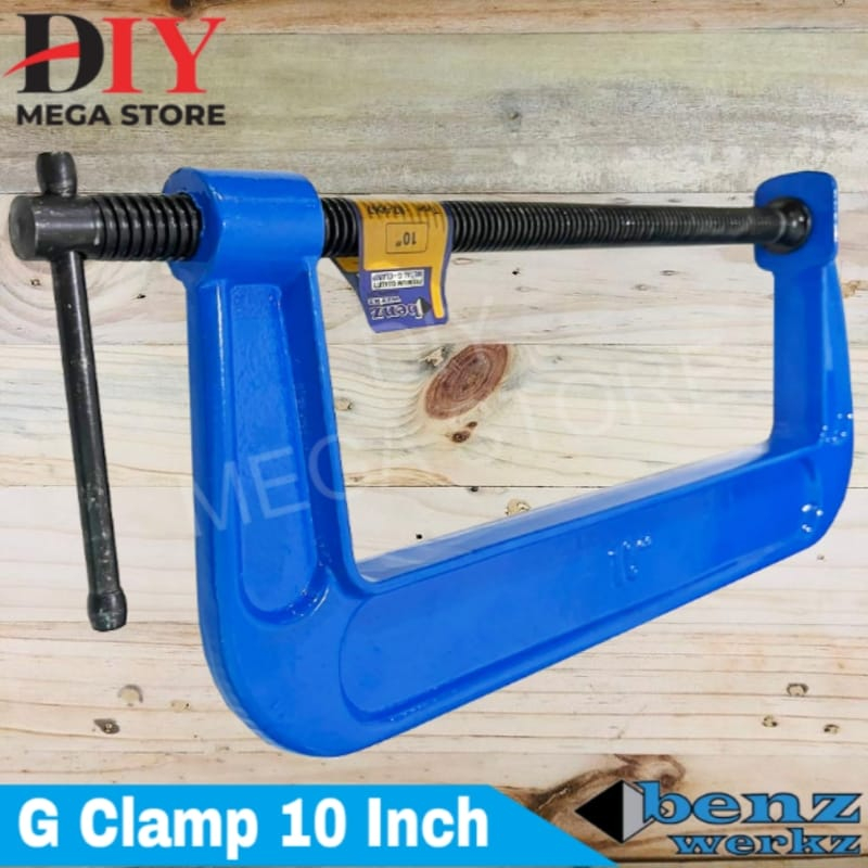 Jual Klem G 10 inch penjepit catok ragum kayu G clamp 10" benzwerkz BZ ...