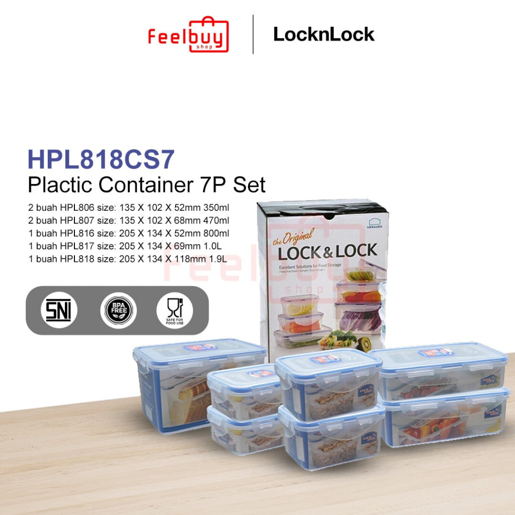 Jual LocknLock Exclusive Gift Set 7PCS (HPL818CS7) / Lunch Box Set ...