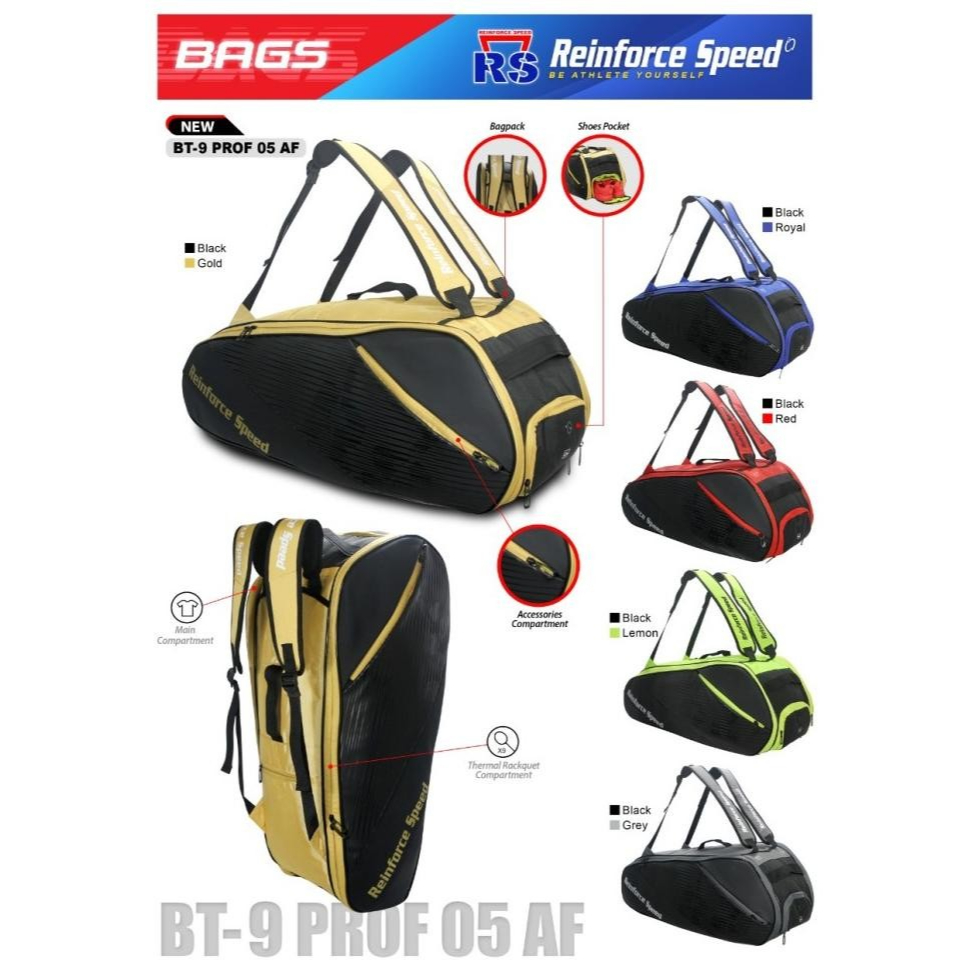 Jual Tas Raket Badminton - Tas Rs Bt 9 Prof 05 Af Rs Original | Shopee ...