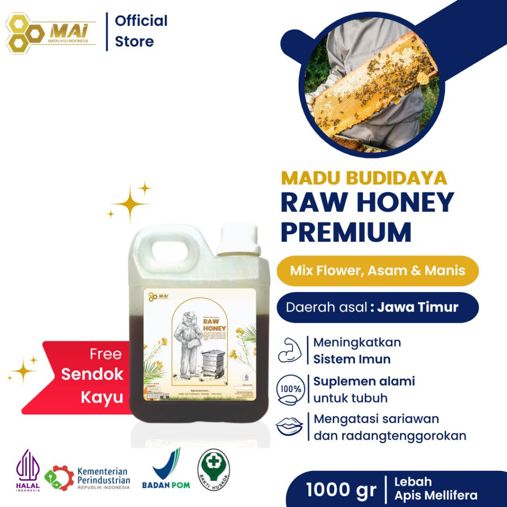Jual MAI Madu Asli Indonesia - MADU HUTAN MURNI KEMASAN 1KG MADU ...
